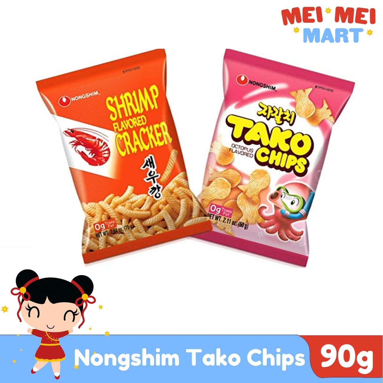 Nongshim Tako Chips Octopus Flavored Potato Chips 90g Korean Snacks ...