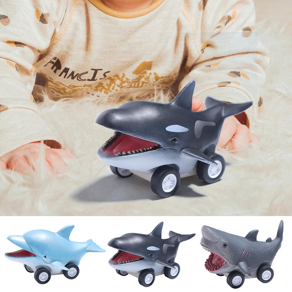 Funny Great White Shark Press and Go Car Toy Whale Shark Mini Dolphin ...