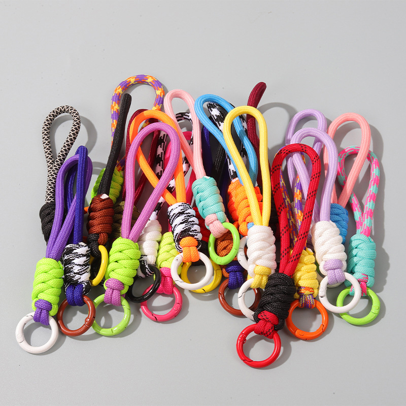 12cm Colorful Braided Rope Strap Lanyard Keychain For Phone Case Women ...