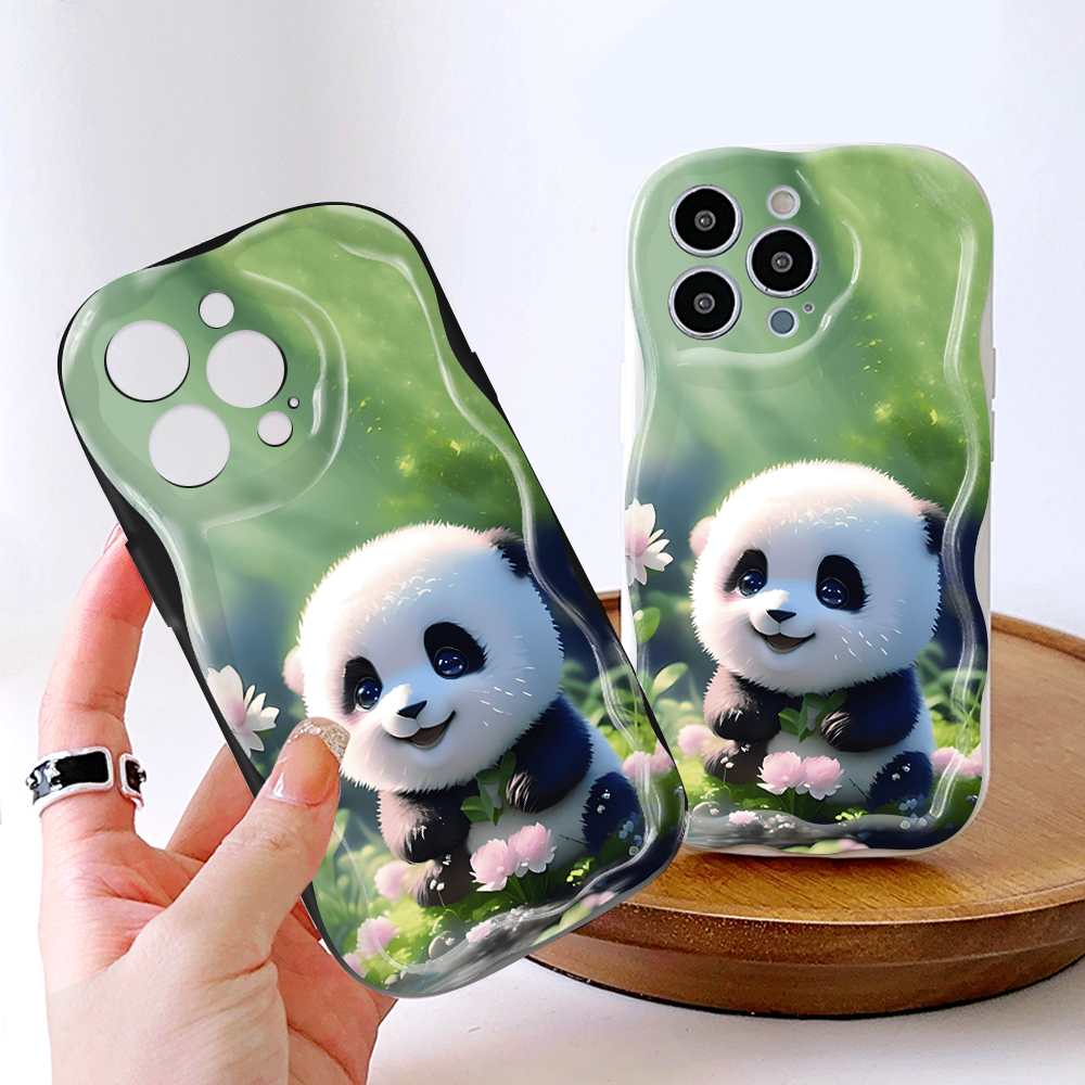 UCUC for Vivo V27 V27 Pro Back Cover Cute Small Panda Cream Texture ...