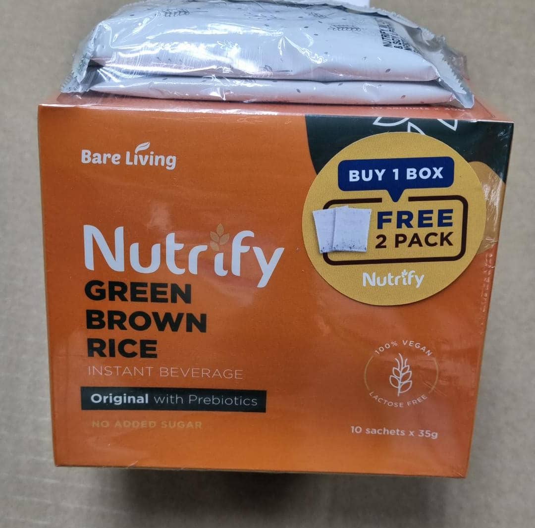 Nutrify Green Brown Rice Original with Prebiotics sachets (Bare Living ...