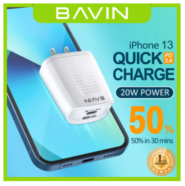 BAVIN PC337 20W PD Fast Charger Adapter Original Fast Charger Type-C ...