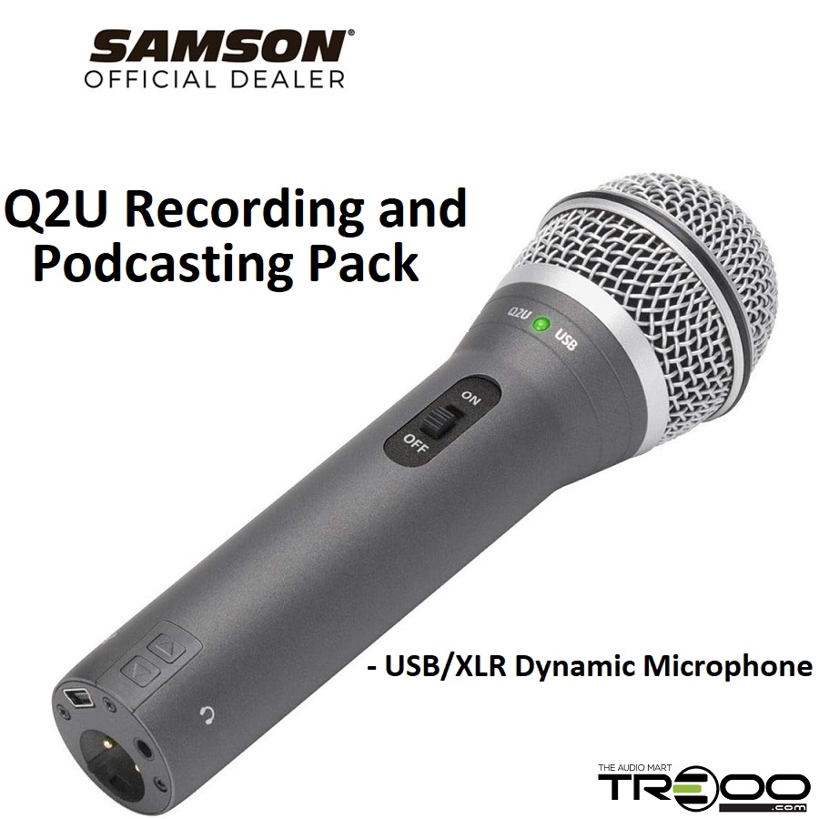 Samson Q2U Recording and Podcasting Pack USB Cardioid Dynamic USB/XLR ...