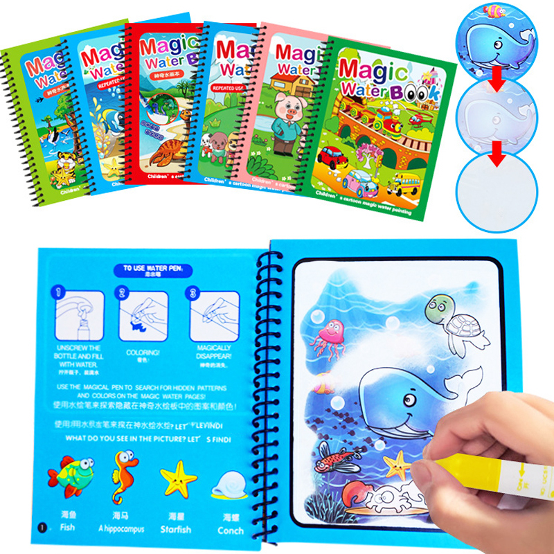 Water Drawing Book Reusable Coloring Book Painting Drawing Toys ...