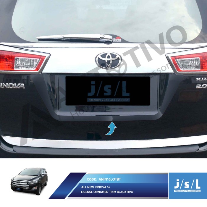 All New Innova List Plat Mobil Belakang JSL / License Ornament Trim Bl ...