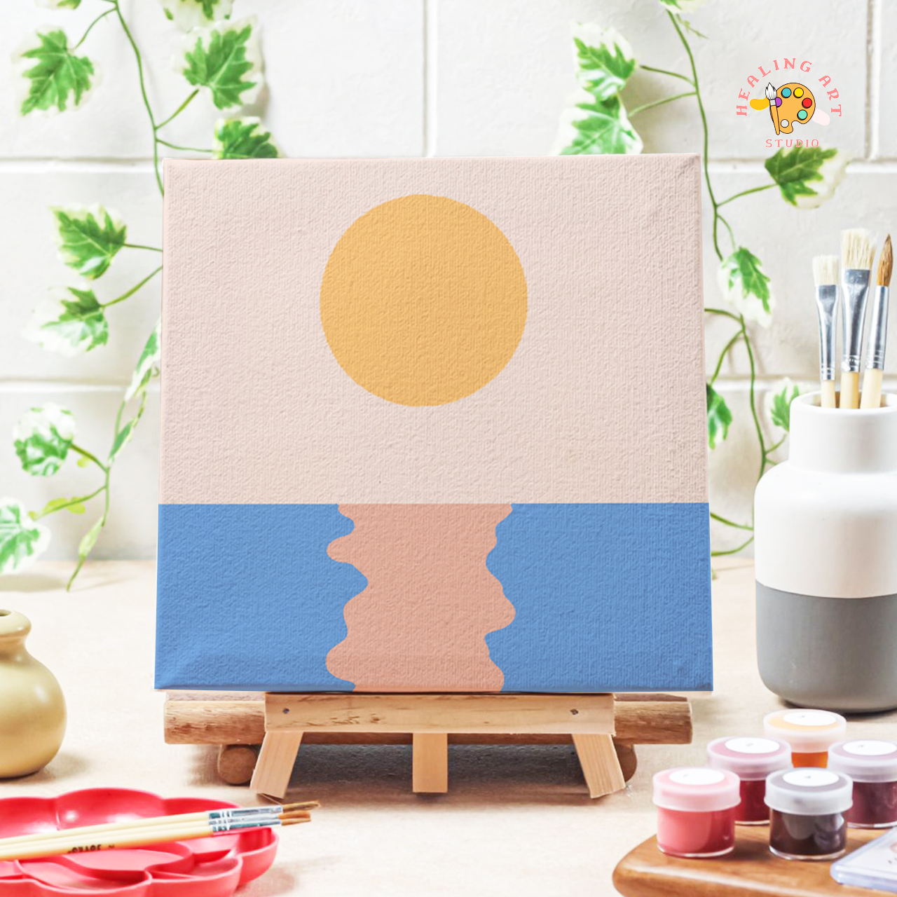 Healingart paint by number lukisan bulan moon 01 canvas 20x20 cm / set ...