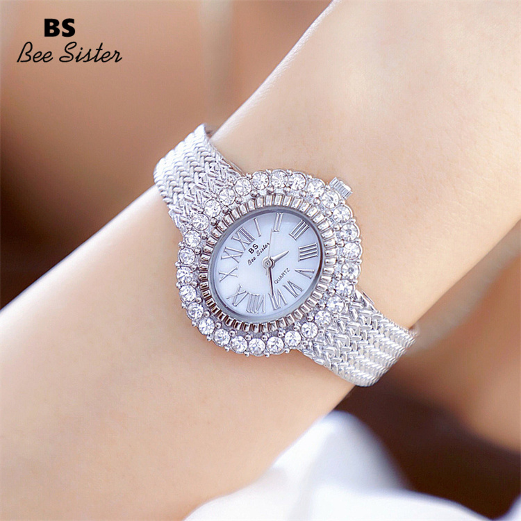 BS Bee Sister นาฬิกาข้อมือผู้หญิง1709,นาฬิกาควอตซ์กันน้ำสายโลหะผสมสเตน ...