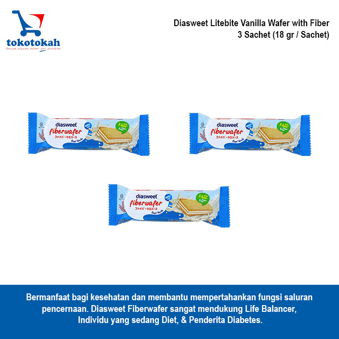 Diasweet Litebite Vanilla Wafer With Fiber 18gr - 3 Sachet | Lazada ...