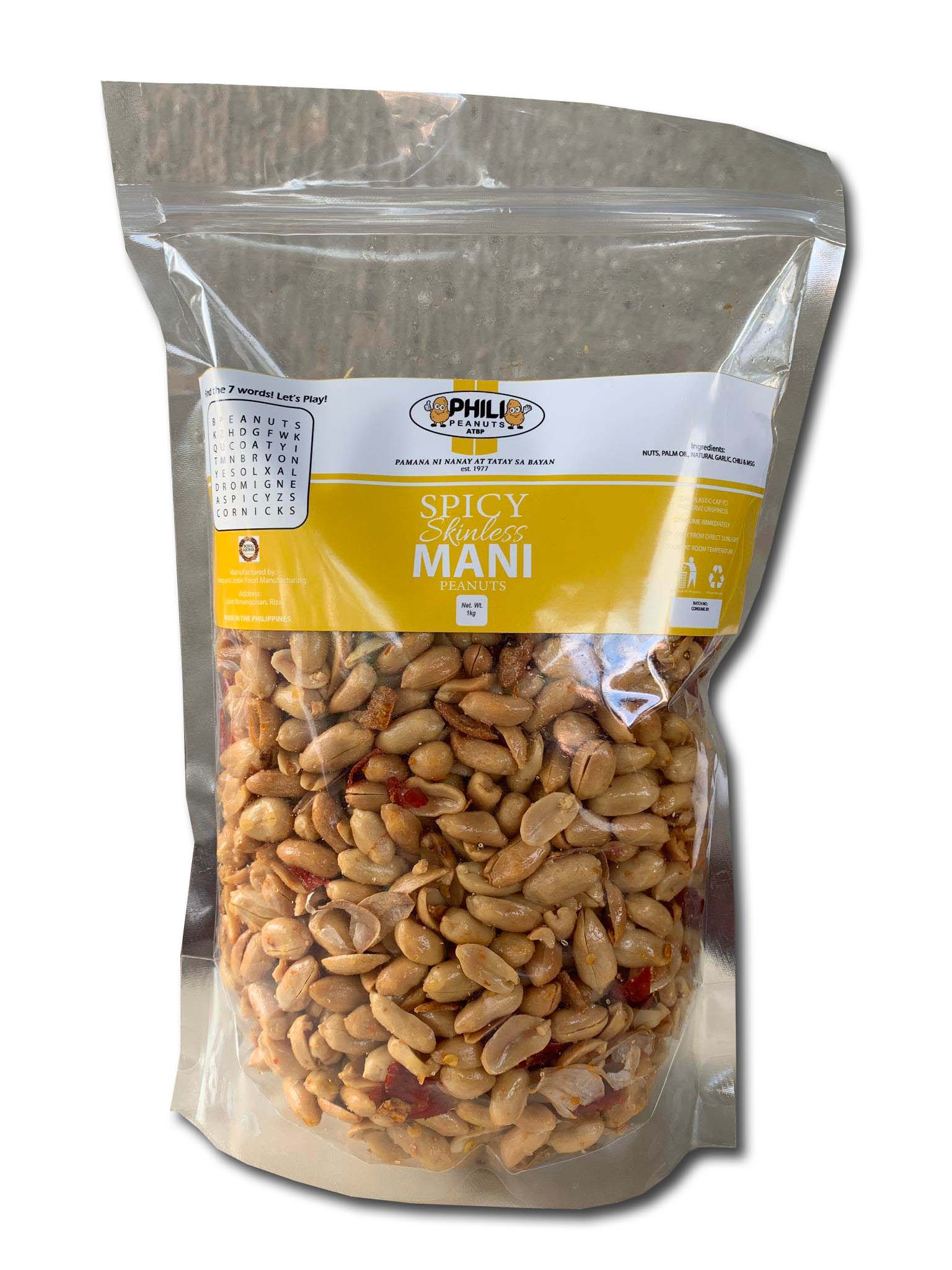 HEALTHY FOOD SNACKS KUTKUTIN 1 KG SPICY SKINLESS MANI | Lazada PH