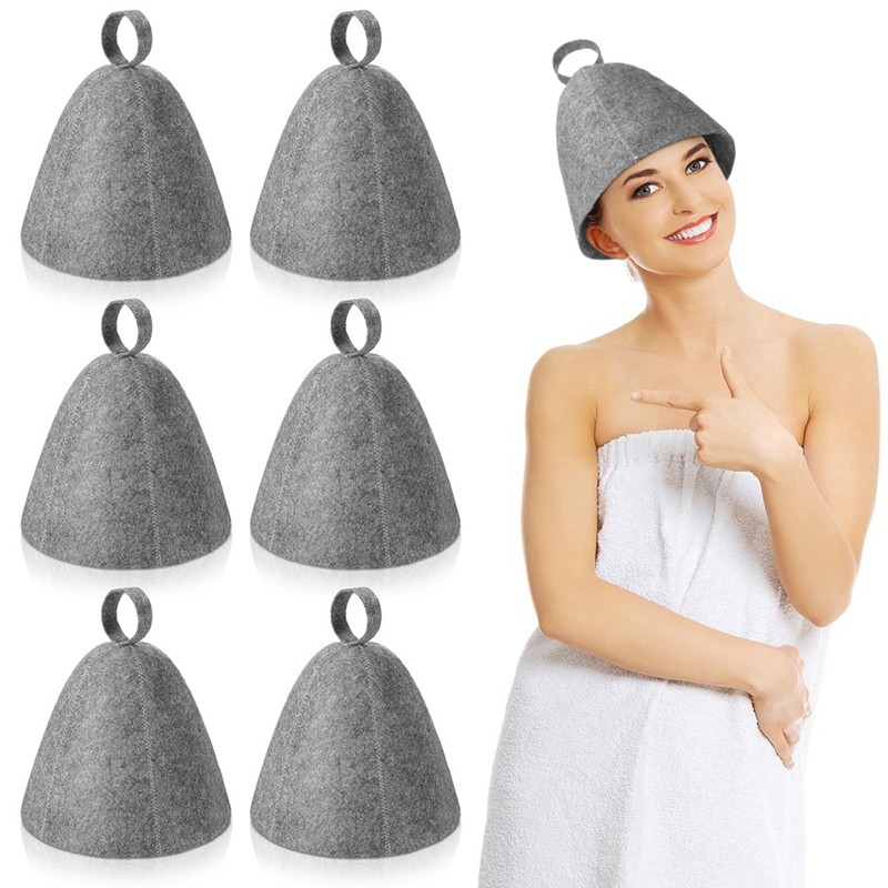 6Pcs Sauna Hat Felt Bath Hat Protection Absorbent Sauna Cap for Sauna ...