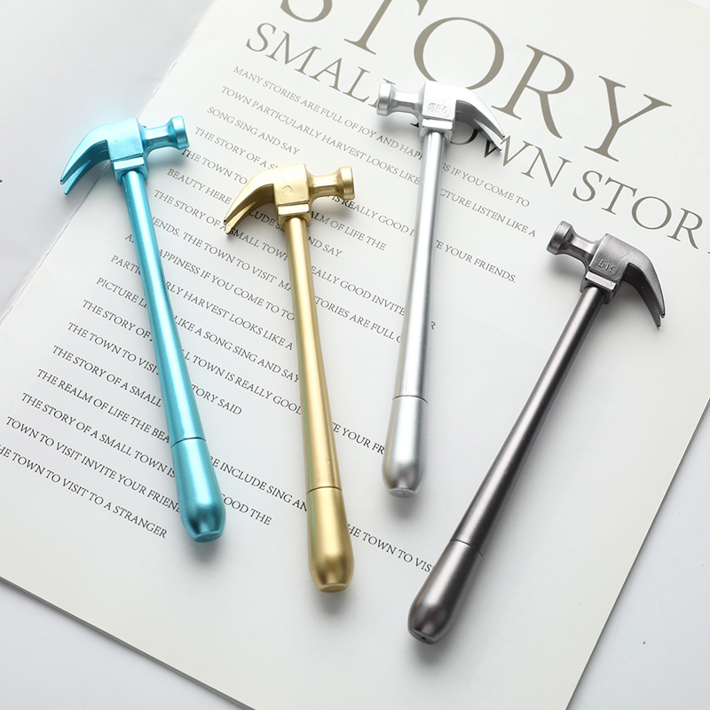 2Pcs Metallic Hammer Tool Stationery Creative Ballpoint Pen Hammer ...