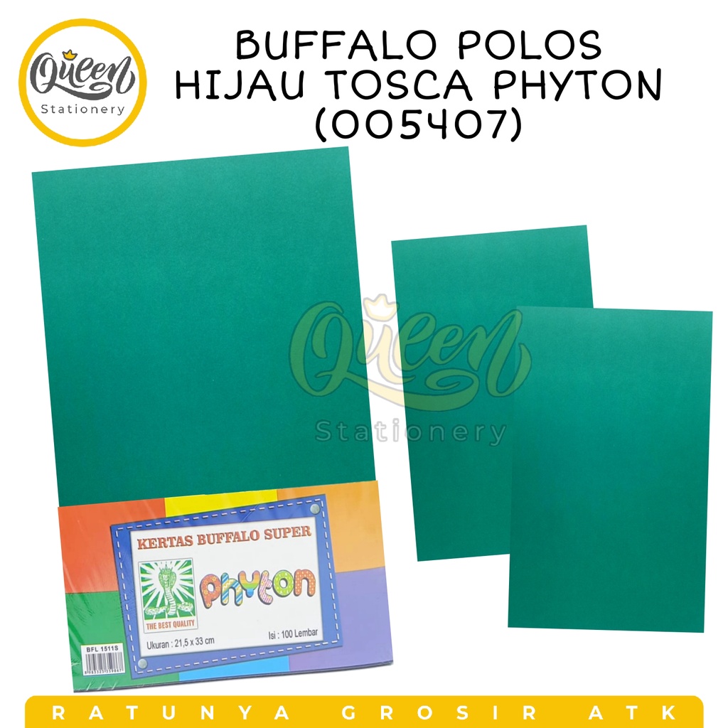1 PACK (100 LEMBAR) KERTAS BUFFALO POLOS PHYTON / KERTAS COVER JILID ...