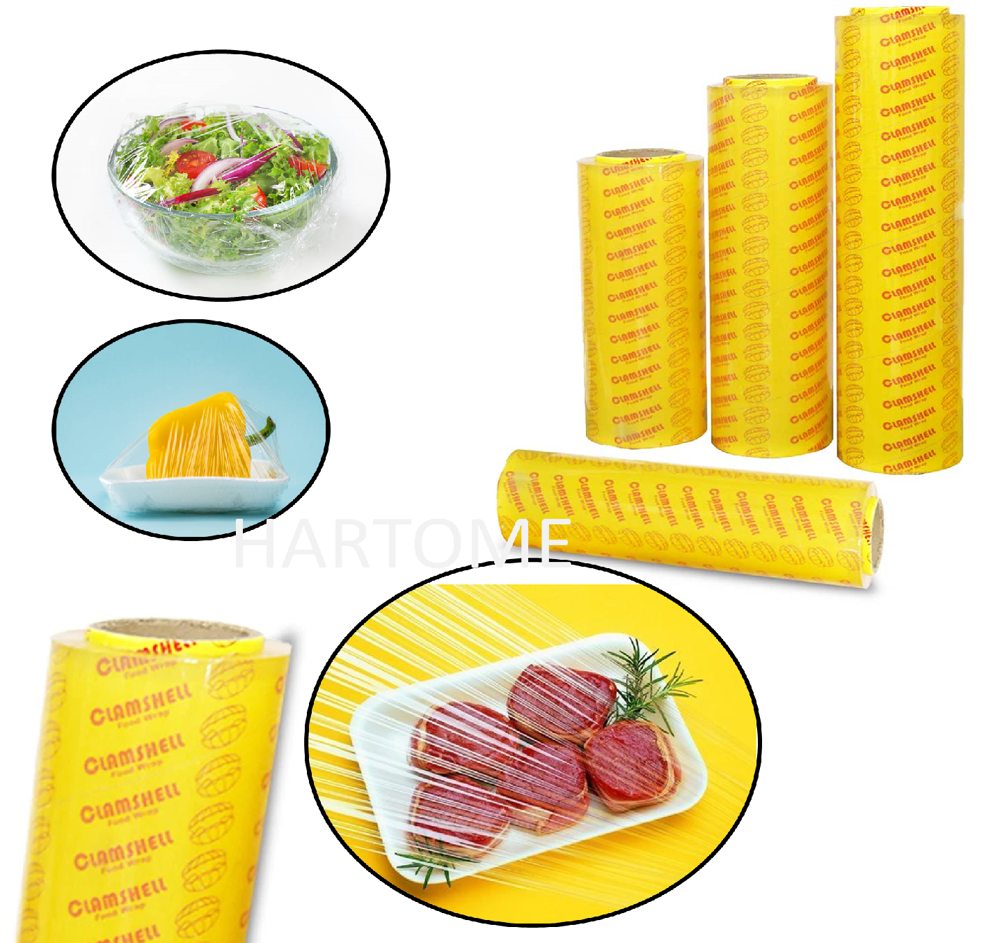 Clear Plastic Food Wrapper 12" 15" 18" x 500 Meters ) - Clamshell ...