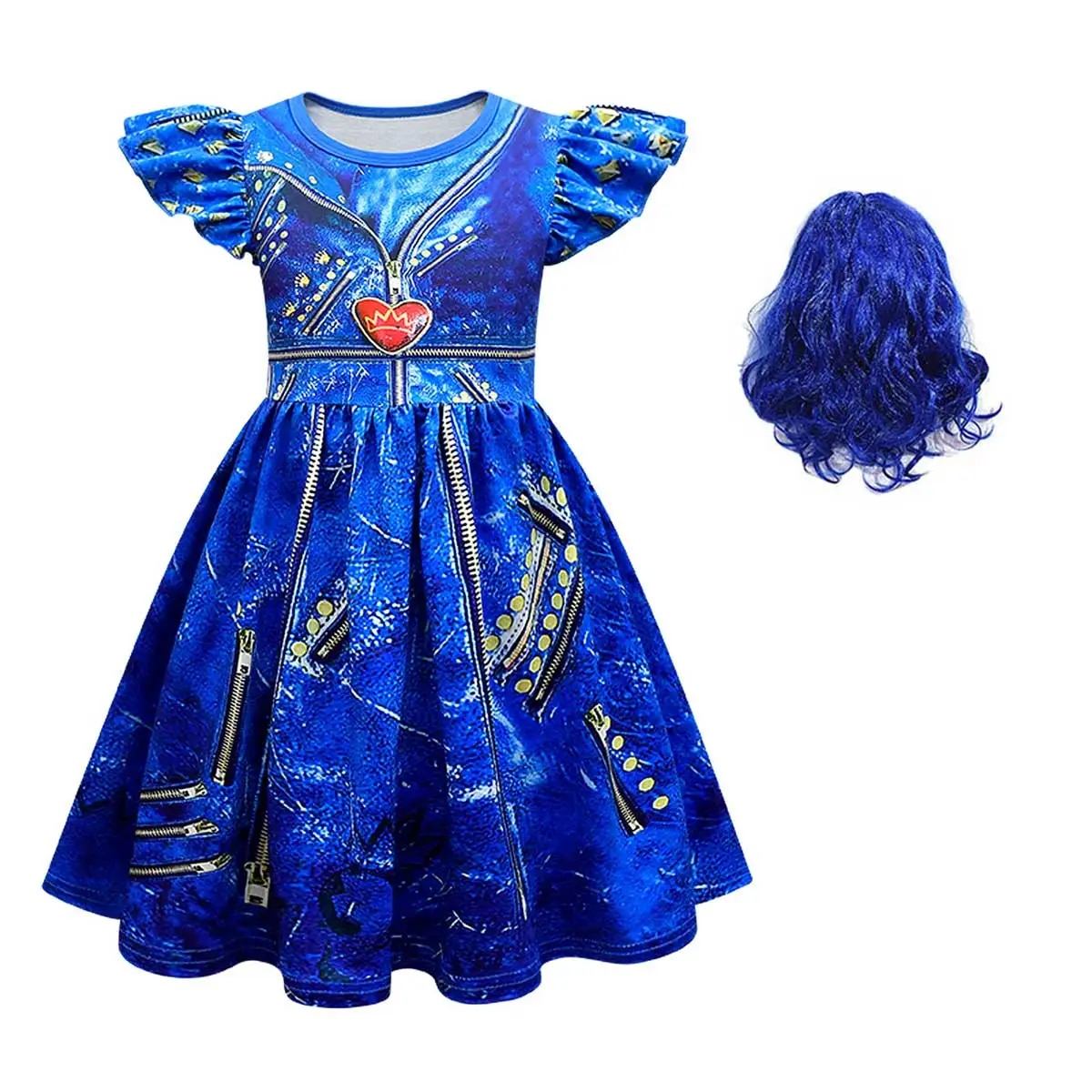 【Exclusive Online Deals】 Girls Princess Mal Costume Dress Up Dragon ...