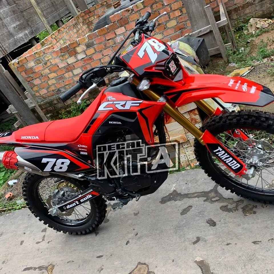 decal crf 150l merah hitam simple | Lazada Indonesia