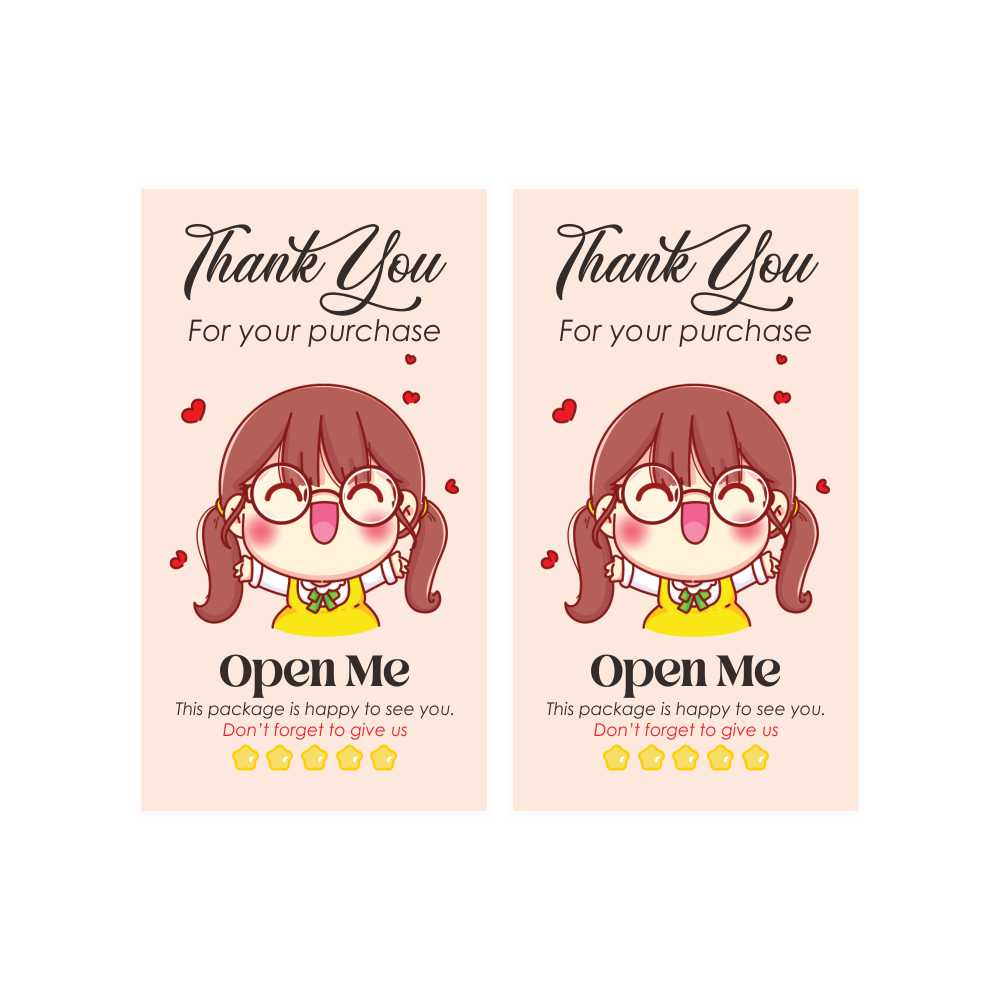 Stiker Open Me Label Thank You Sticker Stiker Segel Box Packaging ...