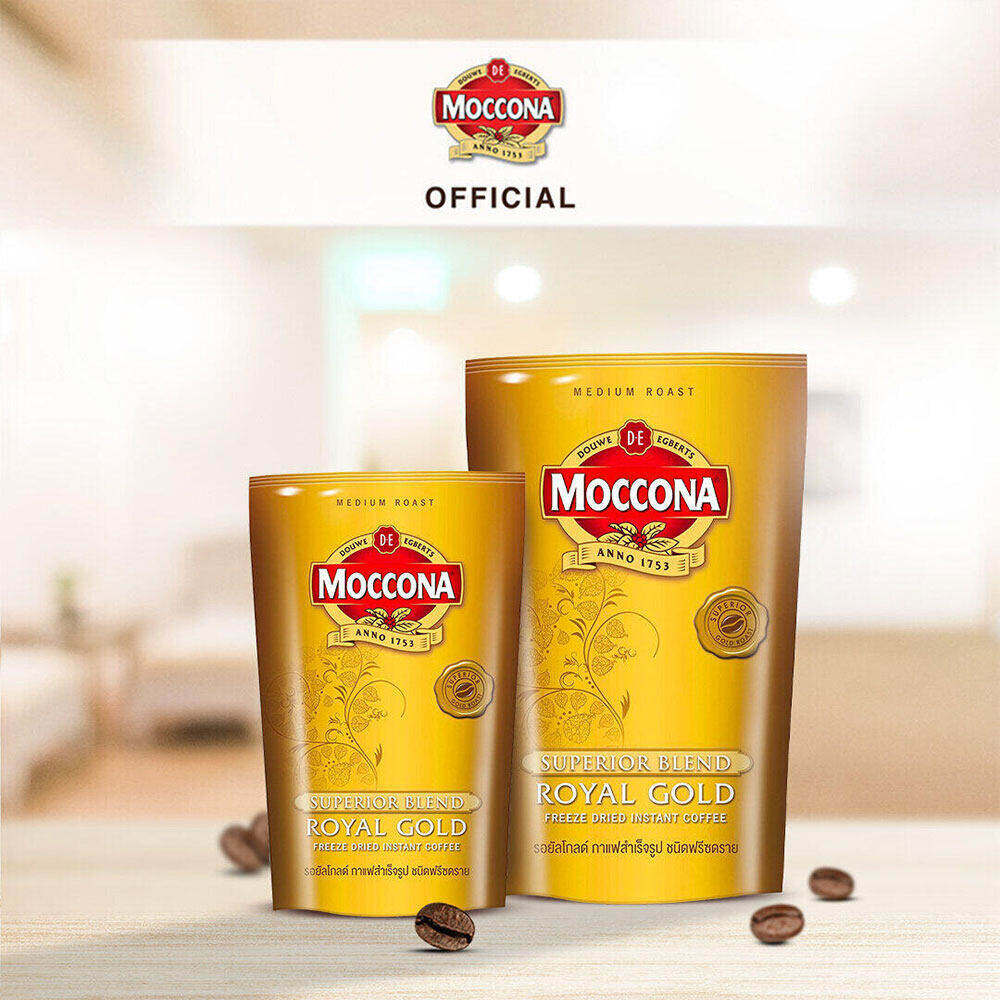 X2 ถุง Moccona Royal Gold Instant Coffee กาแฟ มอคโคน่า รอยัล โกลด์ ขนาด ...