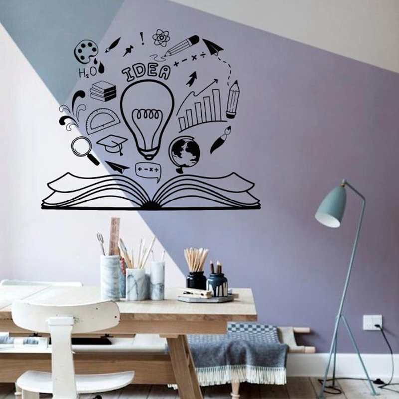 【Folio & Light】Wall Decal Idea Brainstorm Reading Book Motivation Vinyl ...