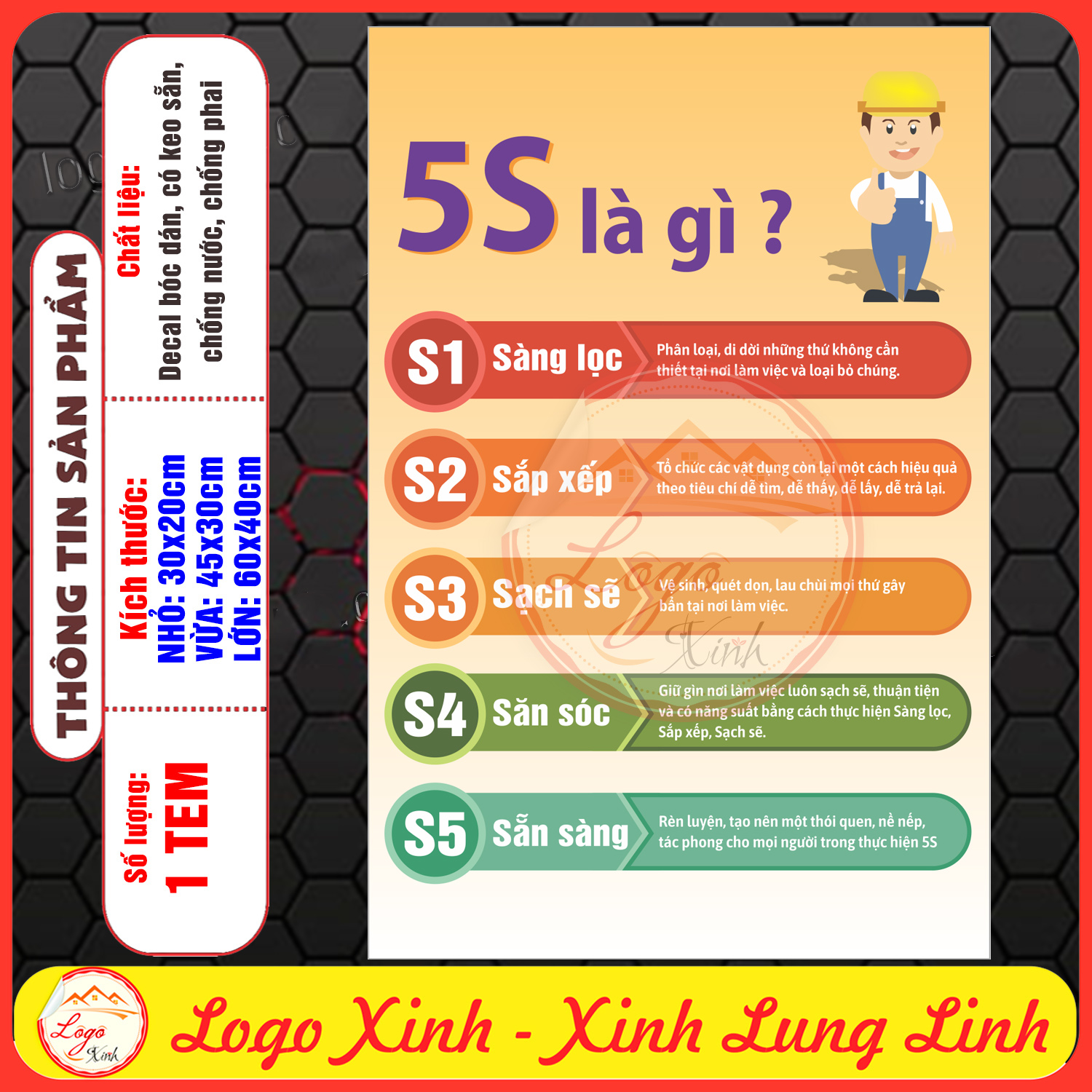 Tem Decal Dán Khẩu Hiệu 5S Là Gì? Quy Trình 5S Cải Tiến Công Xưởng, Quy ...