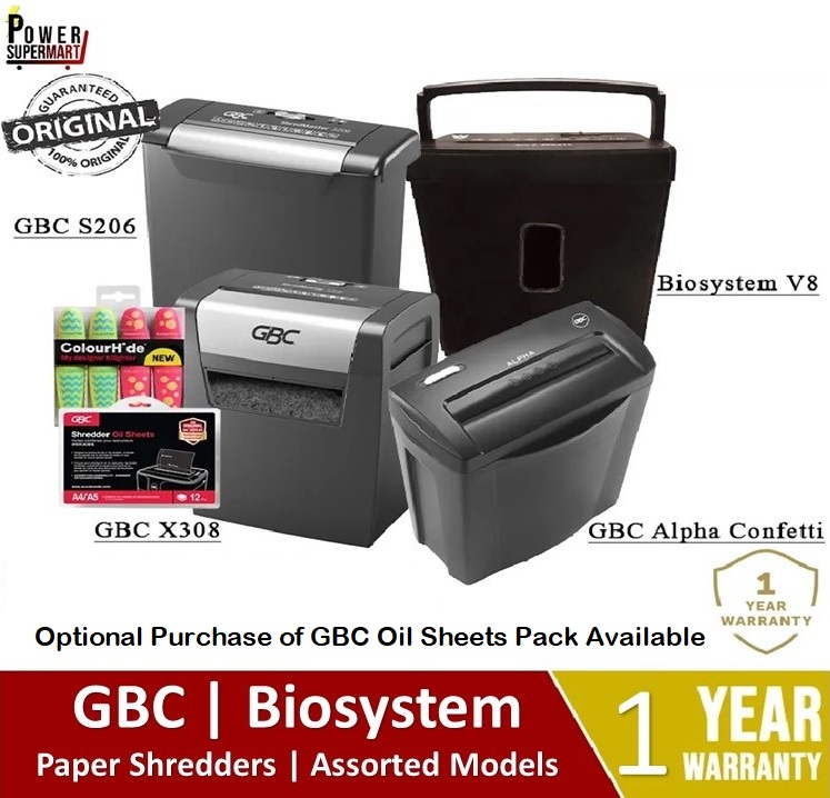 GBC X308 Paper Shredder | GBC S206 Paper Shredder | GBC Alpha Confetti ...