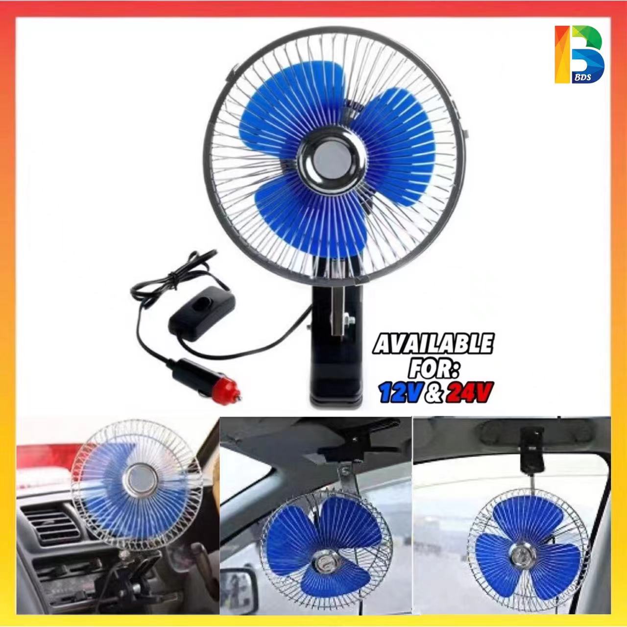 6" CAR OSCILLATING FAN 12V / 24V Car Fan Lorry Fan Steel Fan Kipas ...