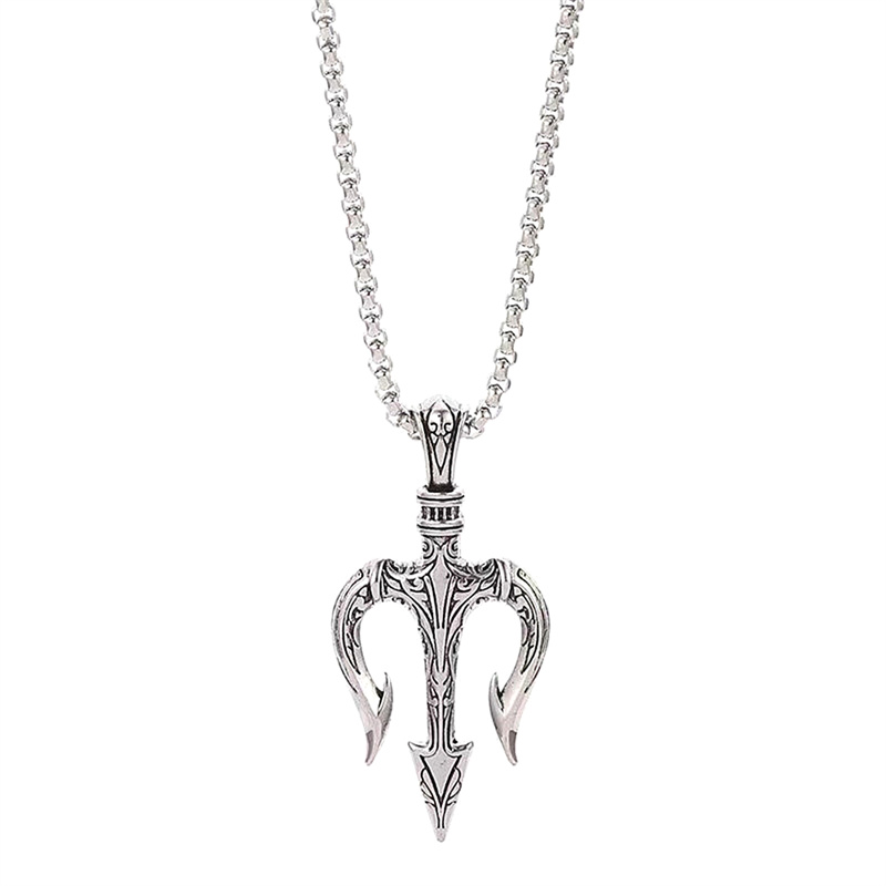 Retro Neptune Poseidon Trident Necklace Pendant Fashion Jewelry ...