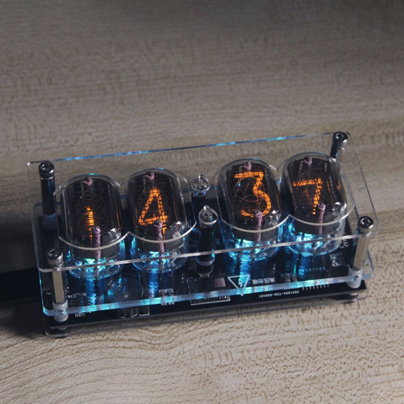 IN-12 Glow Tube Clock Bottom Plate 4-Bit Retro Nixie Tube Clock with 6 ...