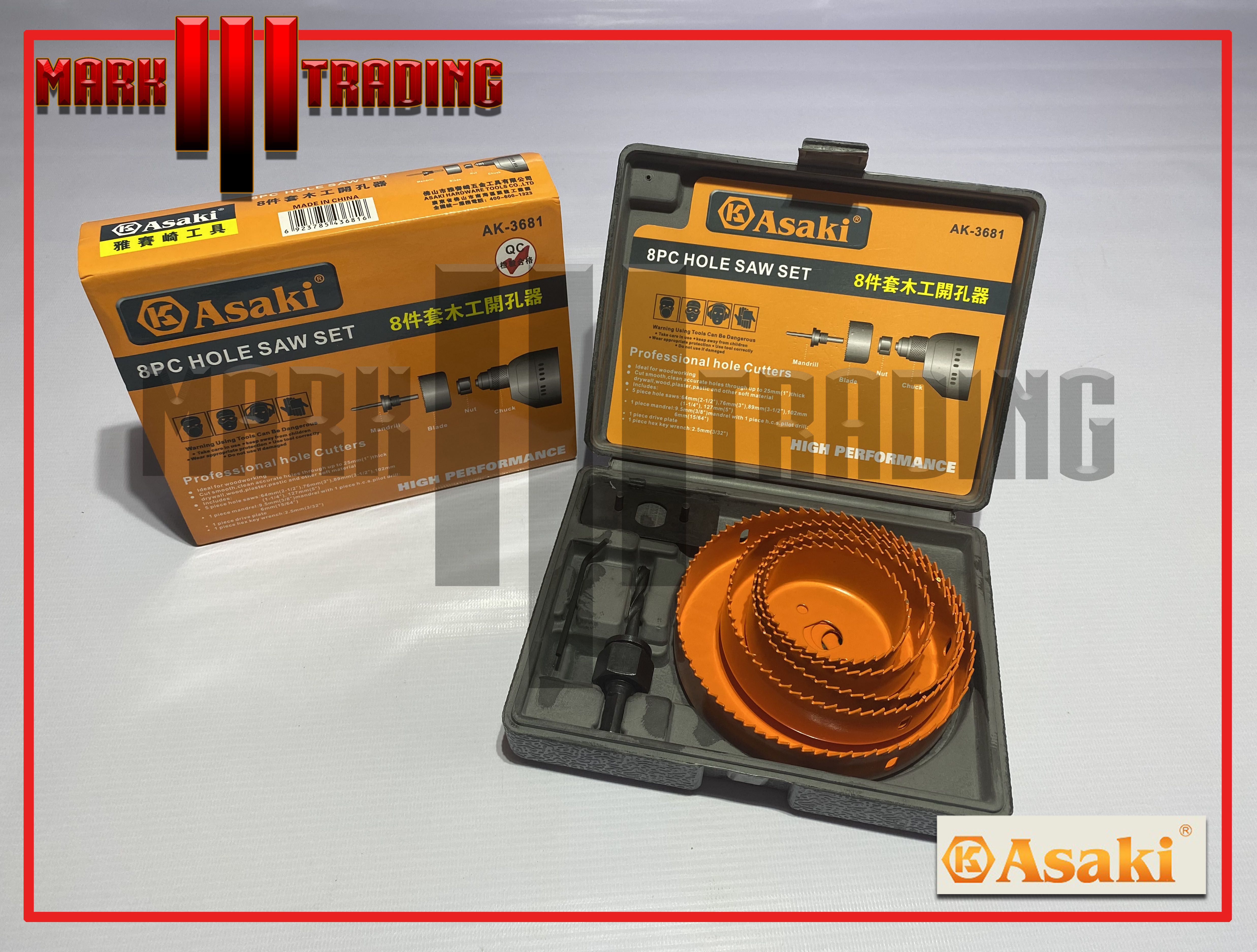 Asaki 8 Pcs. Hole Saw Set AK-3681 | Lazada PH