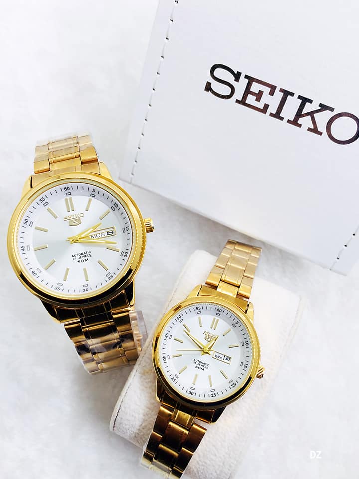 CASUALSeiko Stainless Steel JAPAN AUTOMATIC HAND MOVEMENT Couple Watch ...