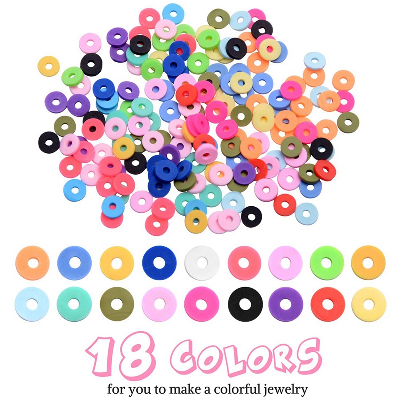 Clay Flat BeadsRound Clay Spacer Beads Clay Beads for Jewellery Making ...