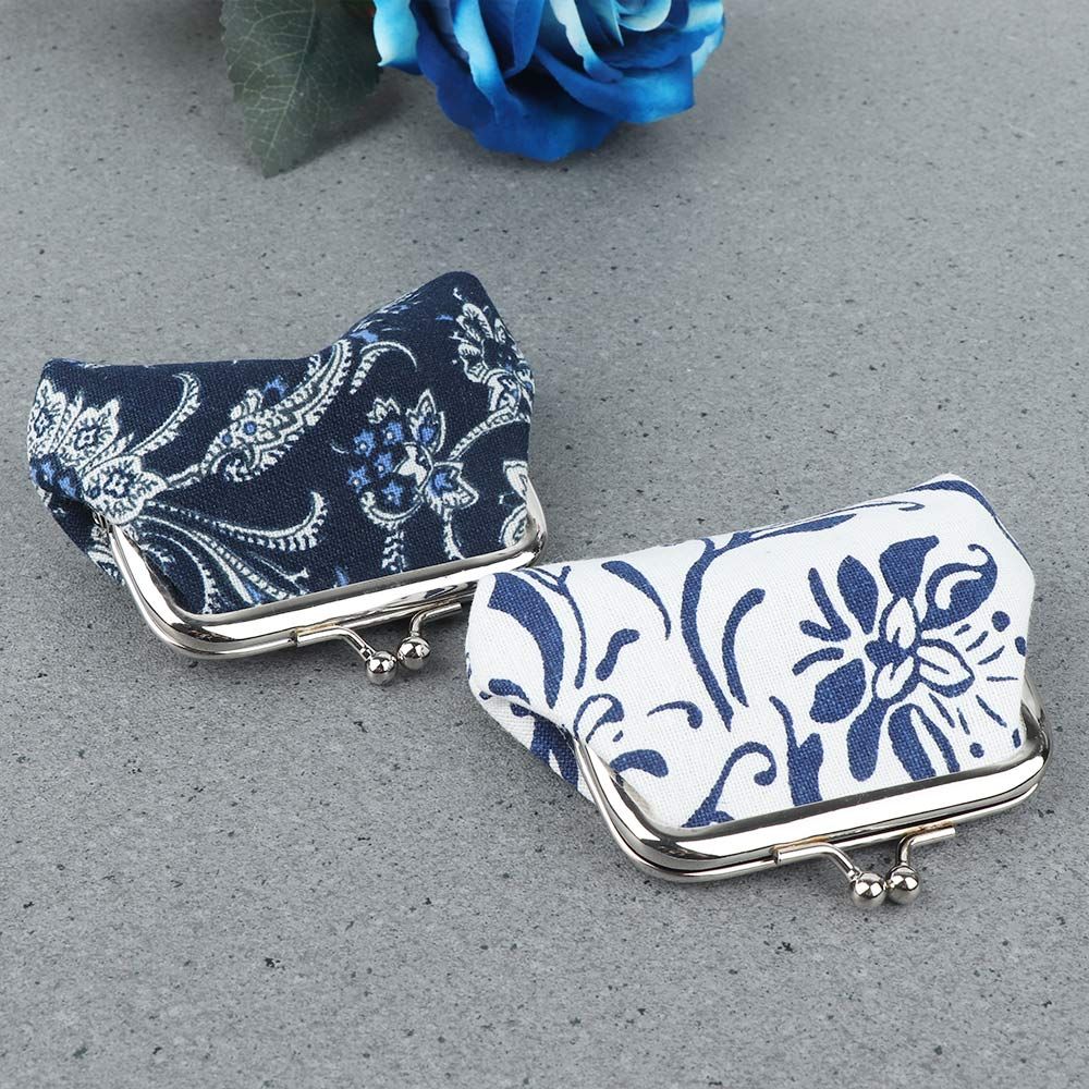 Mini Vintage Flower Hasp Blue and White Porcelain Card Holder Small ...
