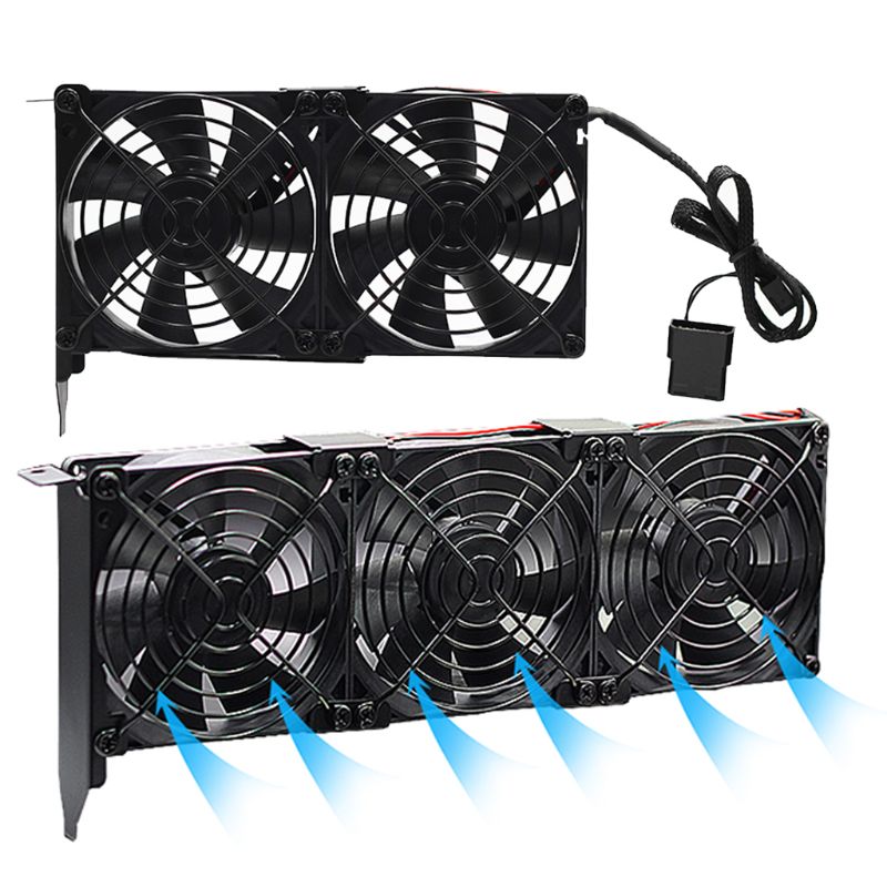 【InnovateWorld】VGA Cooler Dual 80mm Graphics Heatsink Double Three Fan ...