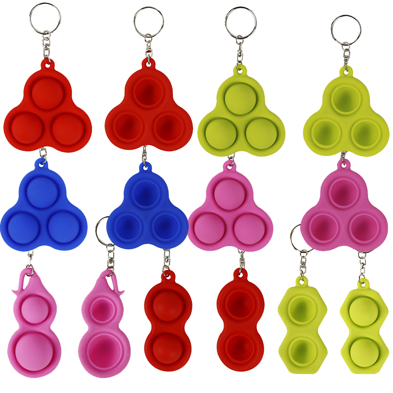 【Yibei Fairy Tale Toy City】Popit Figdet Toys Keychain Push Pops Simple ...