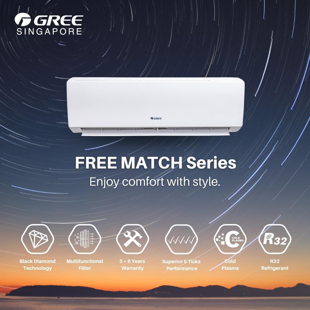 GREE Free Match Multi Split Air-Conditioner (R32, 5 Ticks, Wi-Fi) | Lazada Singapore