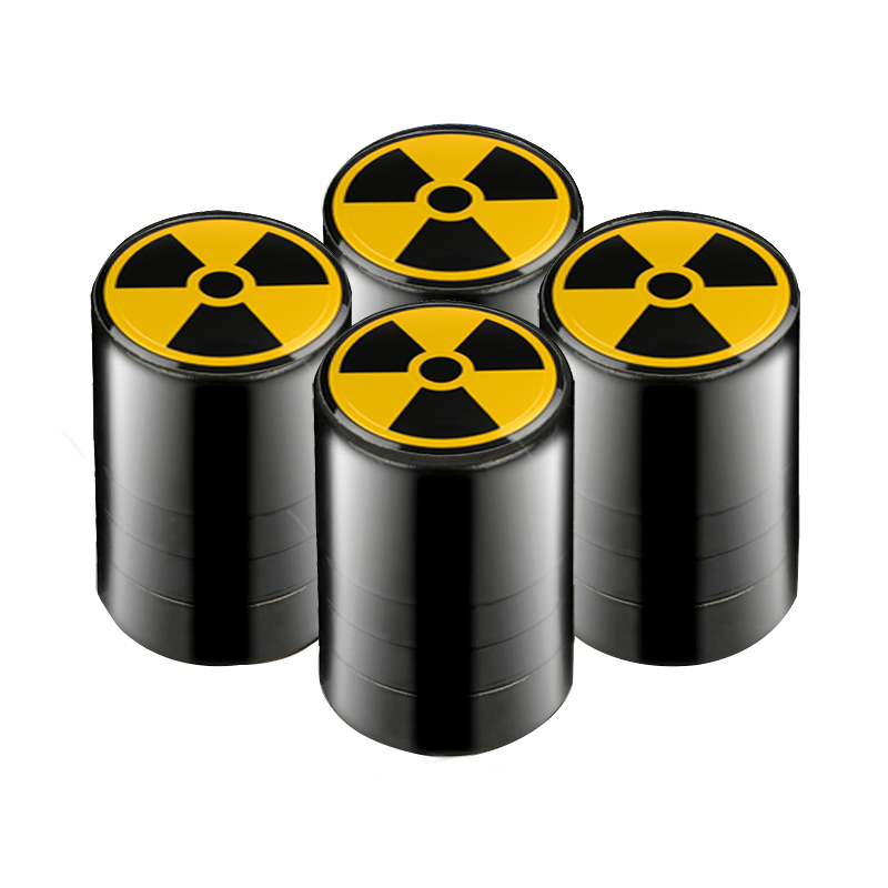 【NaturalNest】4pcs Nuclear radiation Emblems Wheel Tire Valve Tyre Caps ...