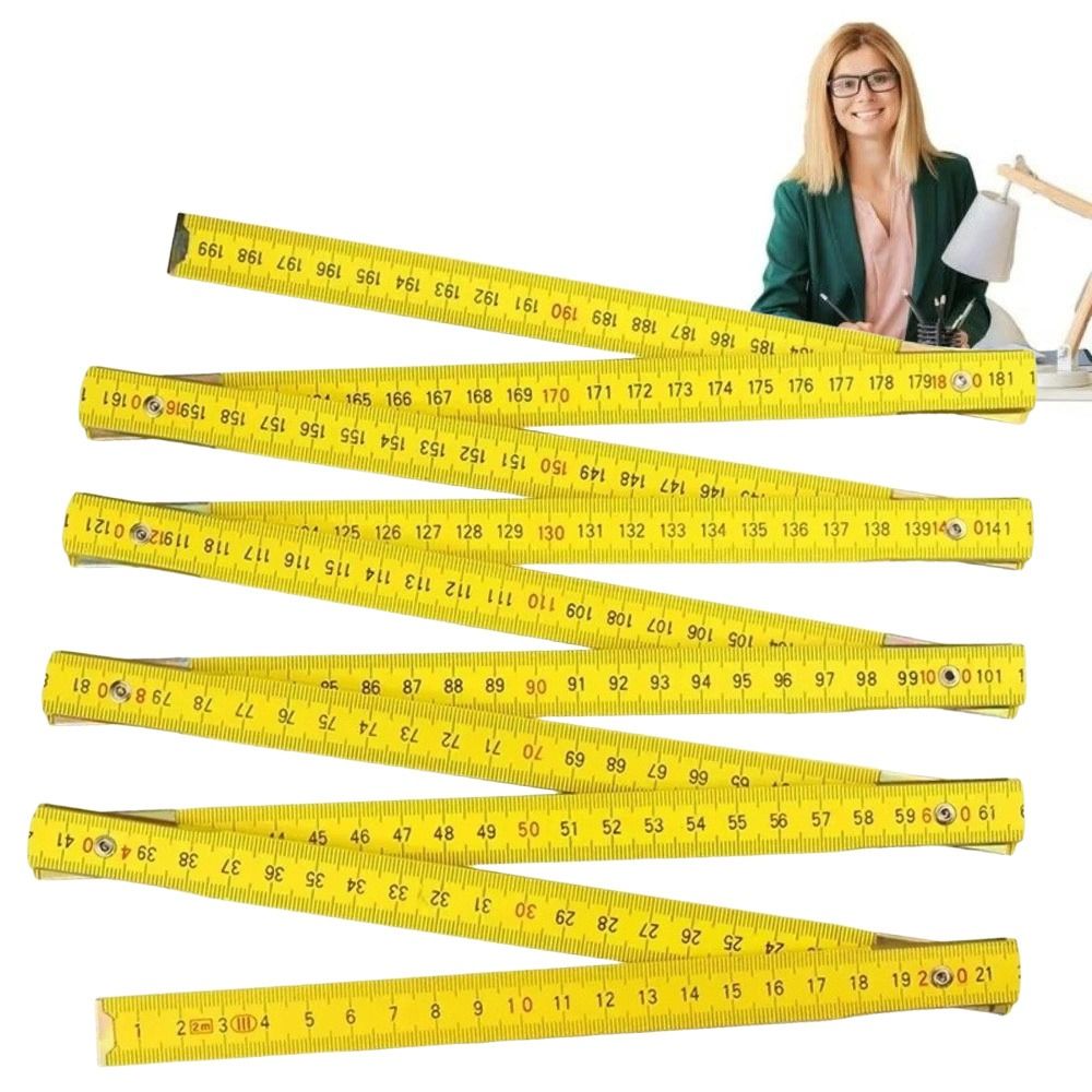 Lightweight Wooden Folding Ruler 2M Extended Plastic Ruler Metric Scale ...
