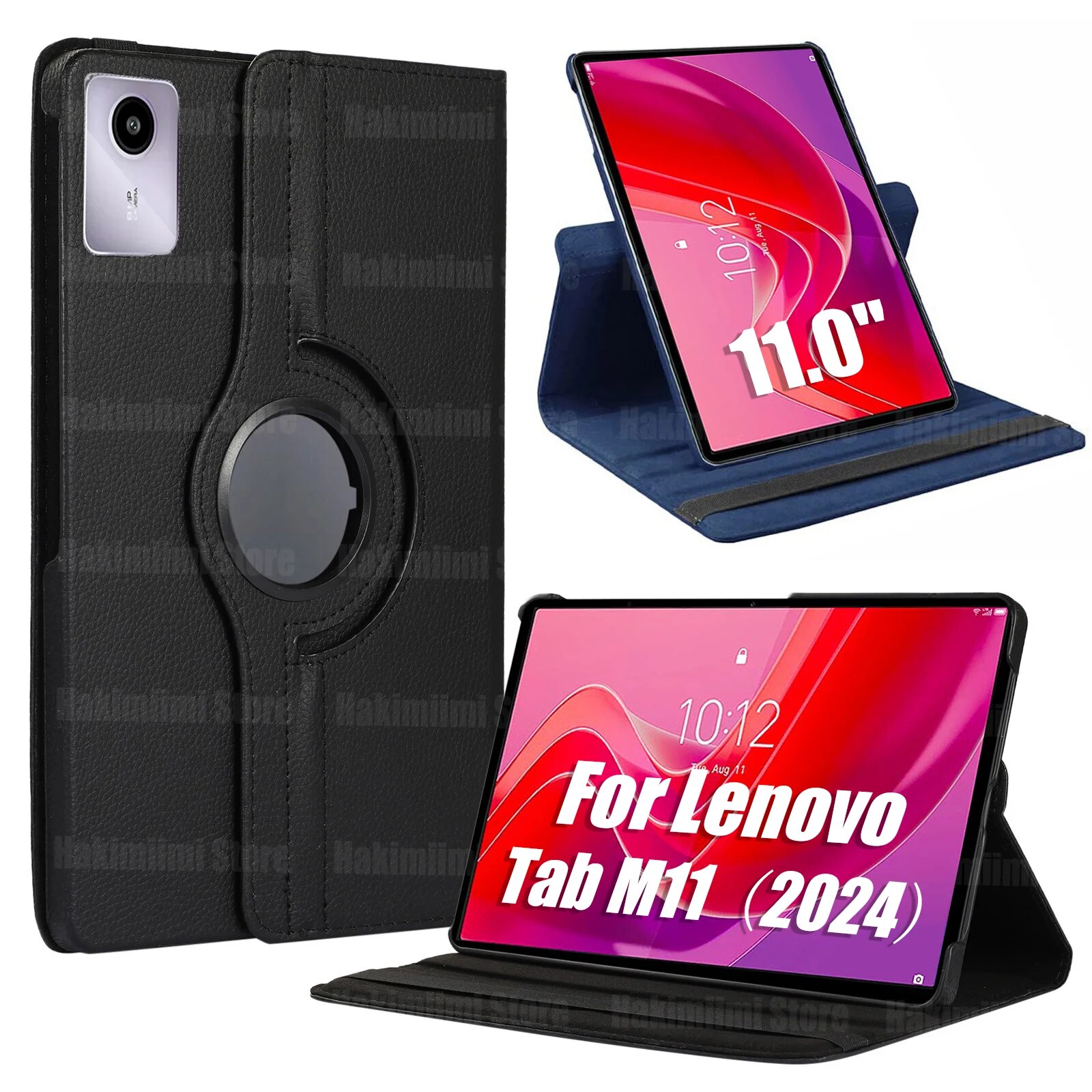 Case for Lenovo Tab M11 (11 Inch) 2024 PU Leather 360 Rotating Stand ...