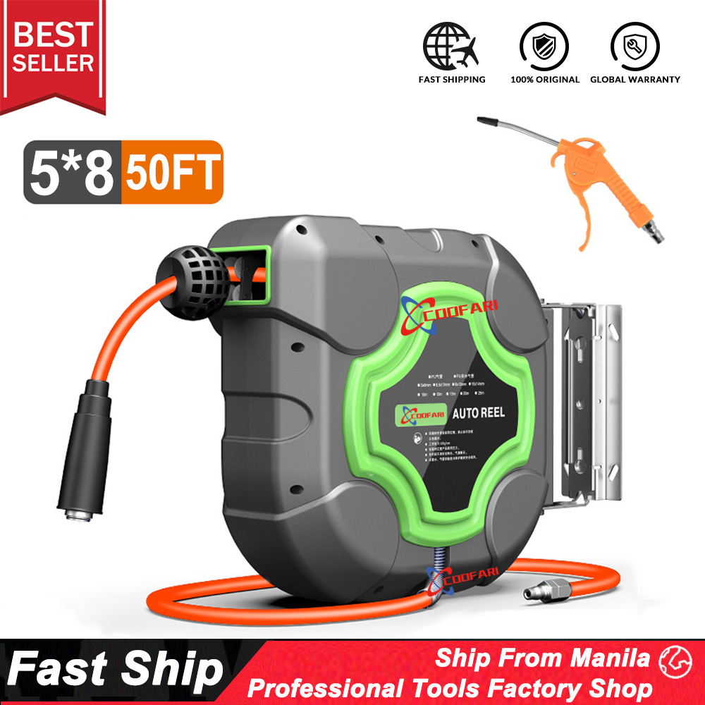Automatic Air Line Hose Reel Retractable 50FT Automotive Air Hose Reel ...