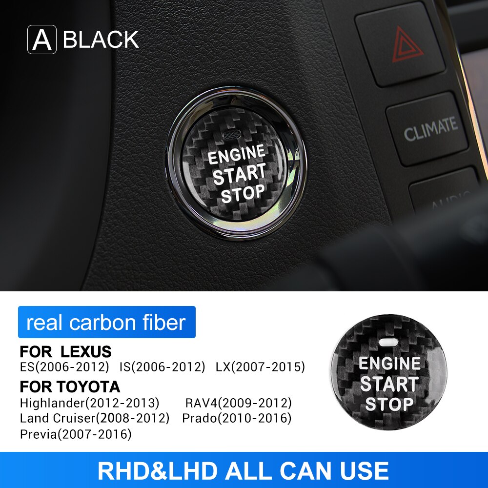 ปุ่ม Start Stop Engine Mobil สำหรับเล็กซัสอีเอสเป็นสติกเกอร์คาร์บอนไฟ ...