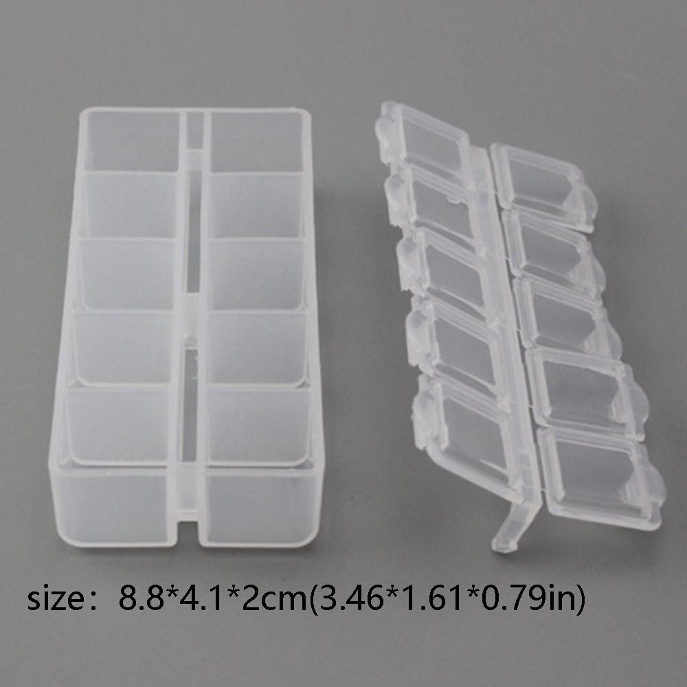 Simplicity Transparent Bead Organizer Plastic Pink 10 Grid Square Box ...