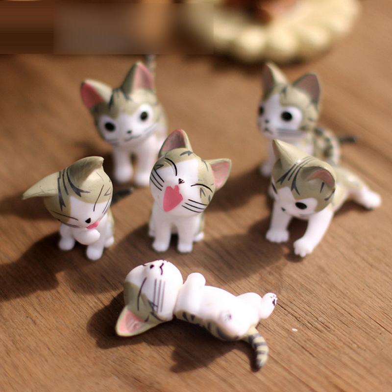 Cheese cat miniature figurines toys cute lovely Model Kids Toys 4cm PVC ...