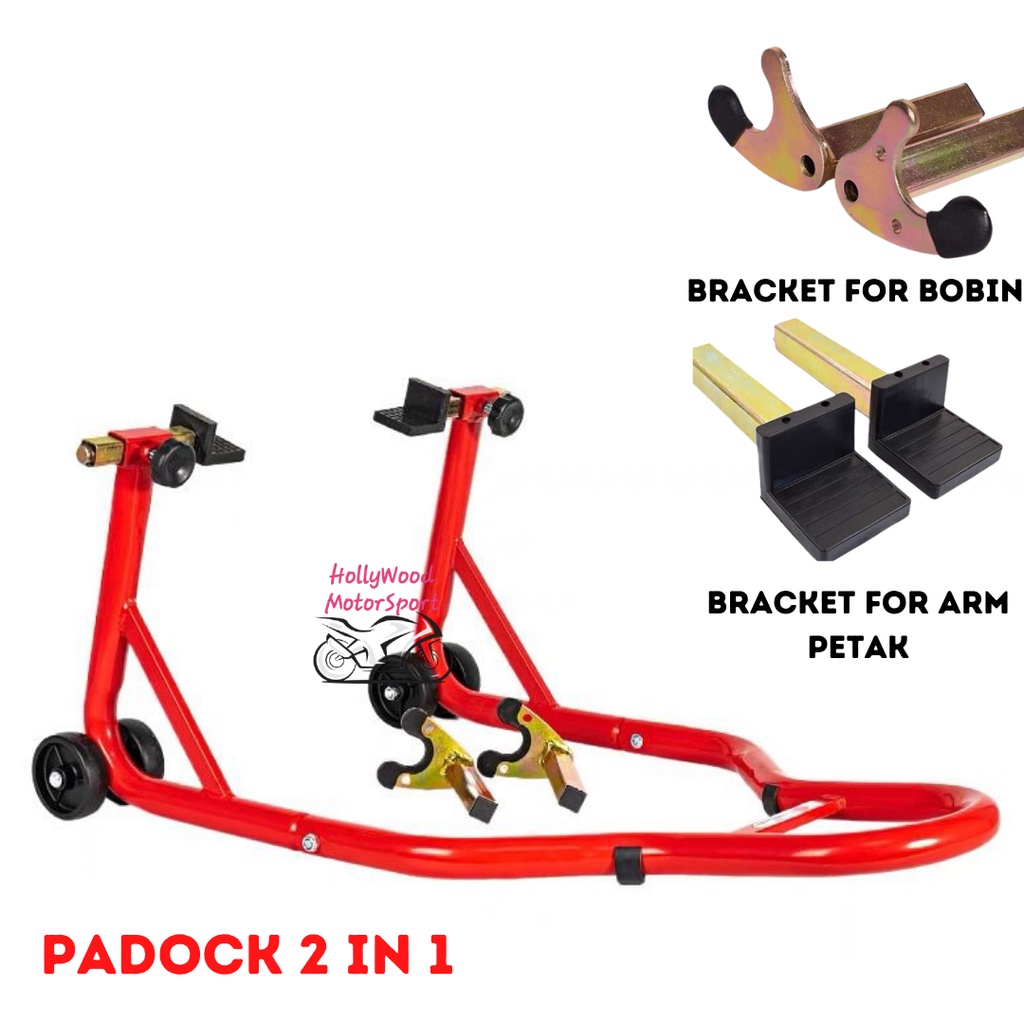 ☬PADDOCK STAND IMPORT 2 IN 1 HEAVY DUTY PADOCK MOTOR STAND BELAKANG GET ...