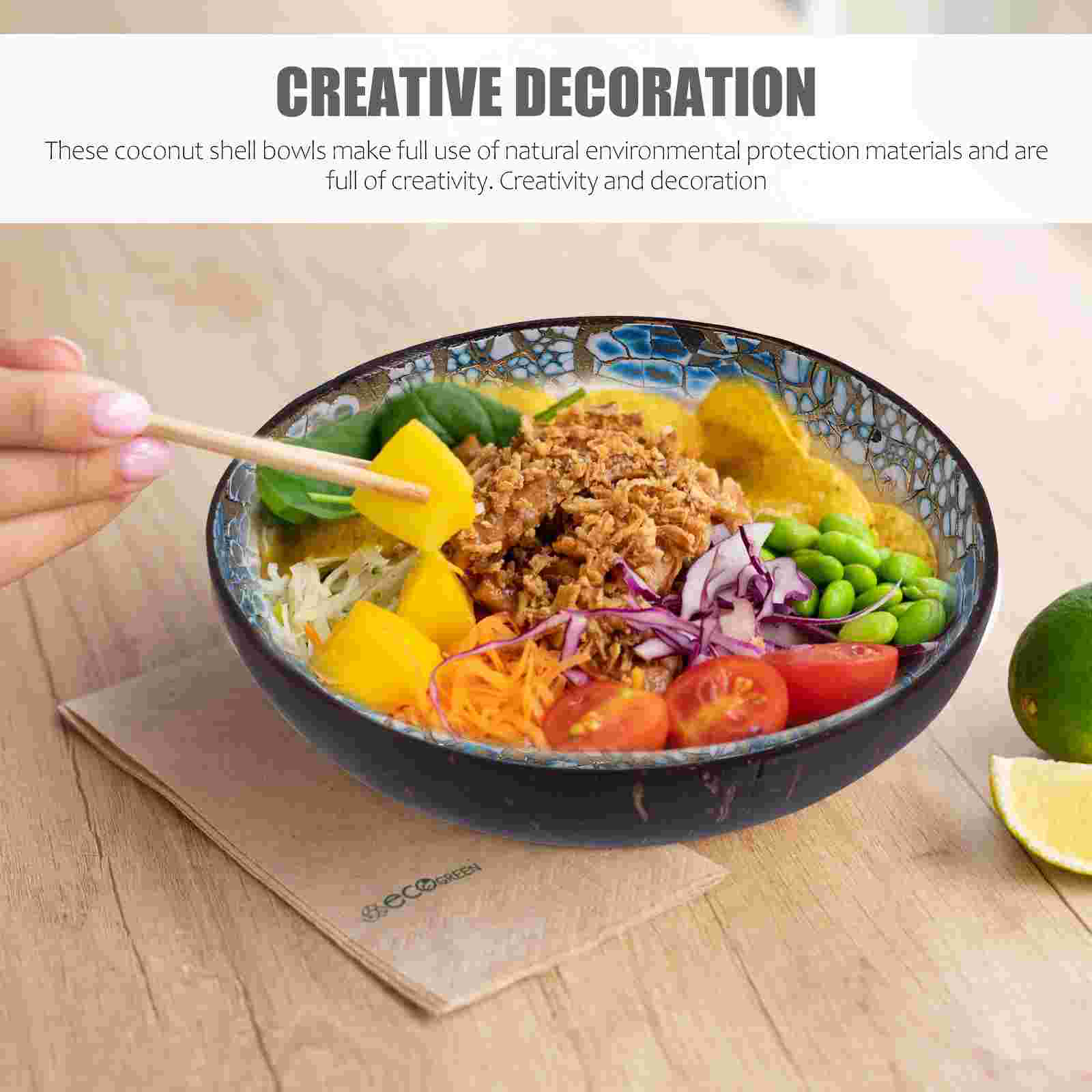 【LoLular design】2 Pcs Coconut Shell Bowl Desk Per Storage Porch Key ...