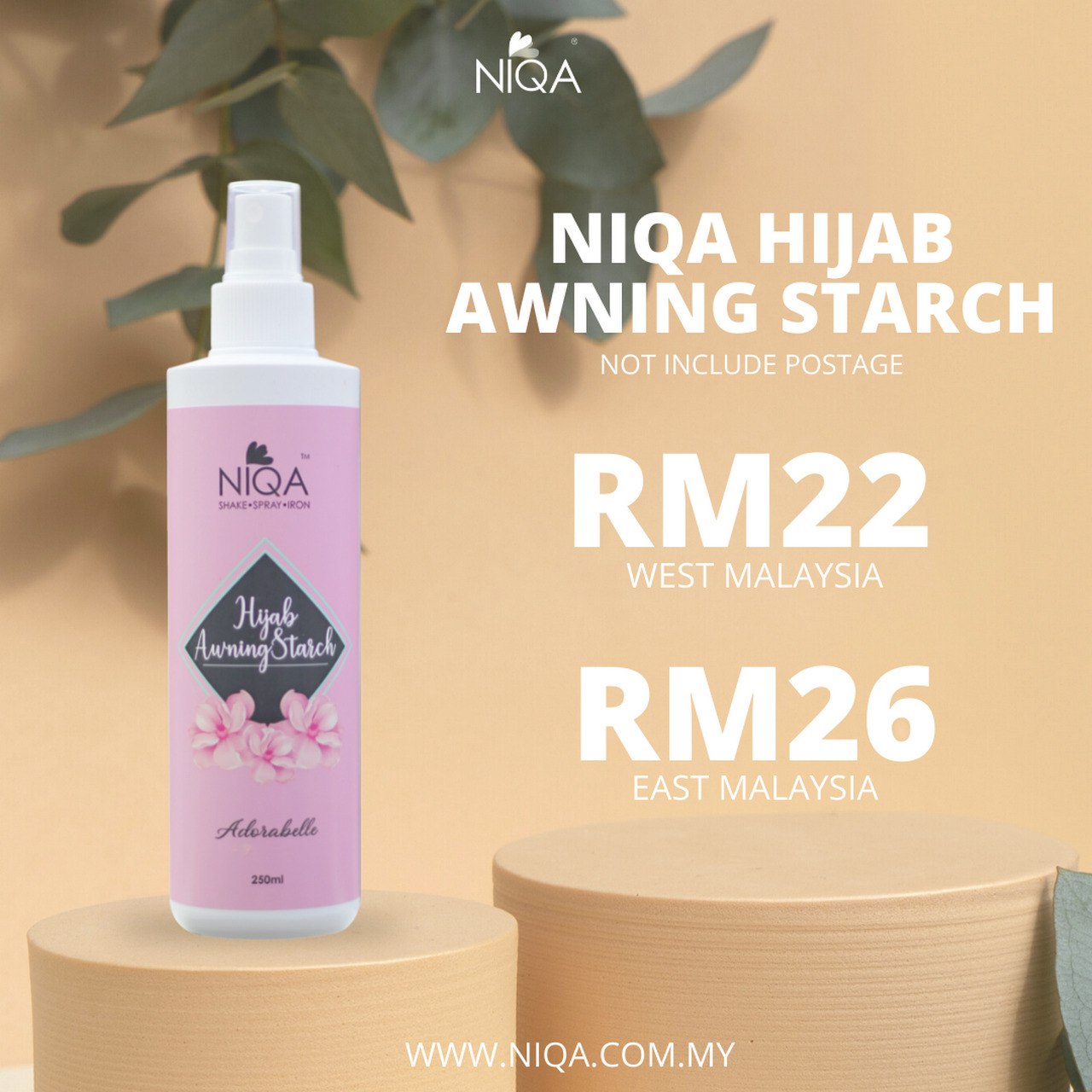 NIQA Hijab Awning Starch Tudung | Lazada