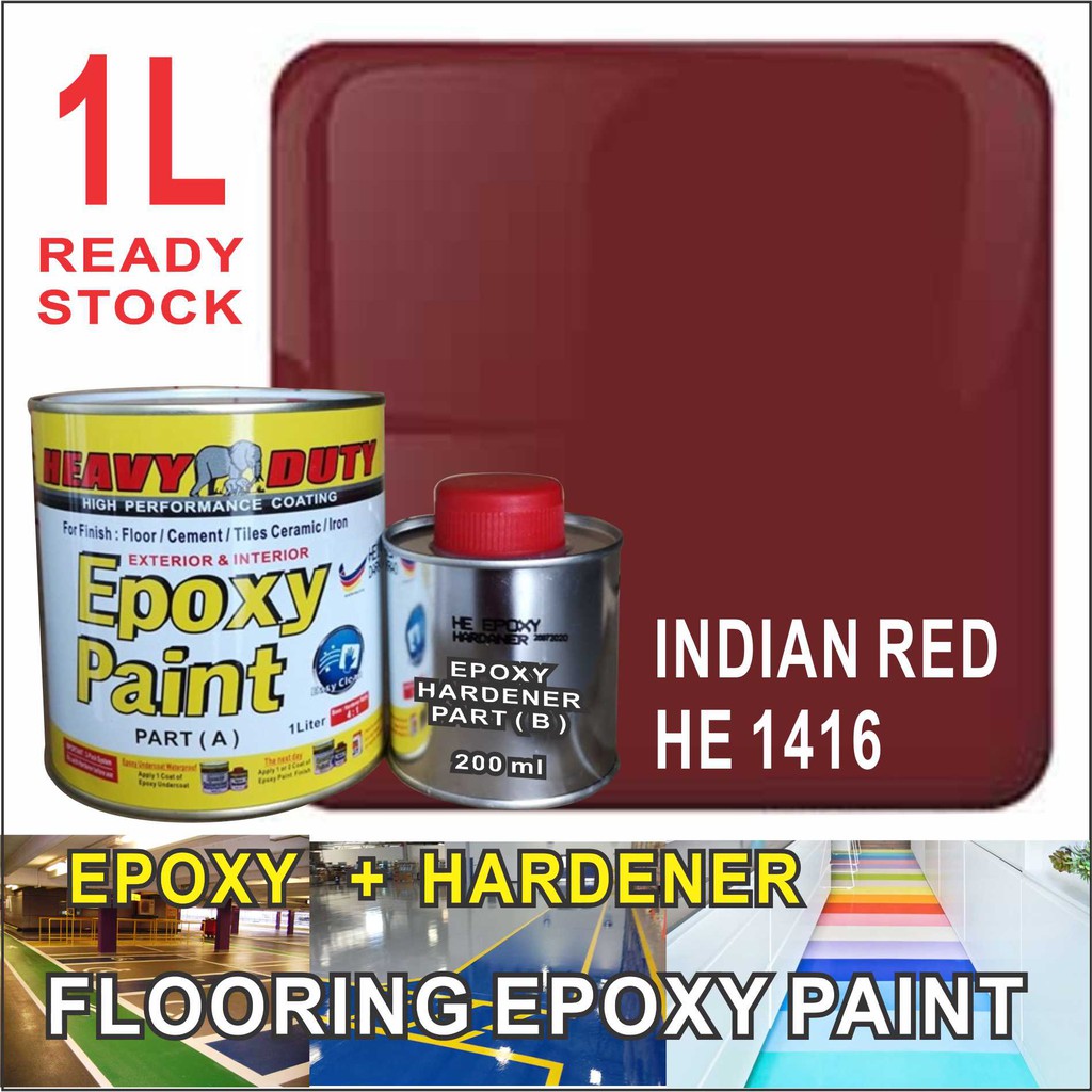 HE 1416 INDIAN RED ( 1L ) EPOXY PAINT ( HEAVY DUTY BRAND ) CAT EPOXY ...