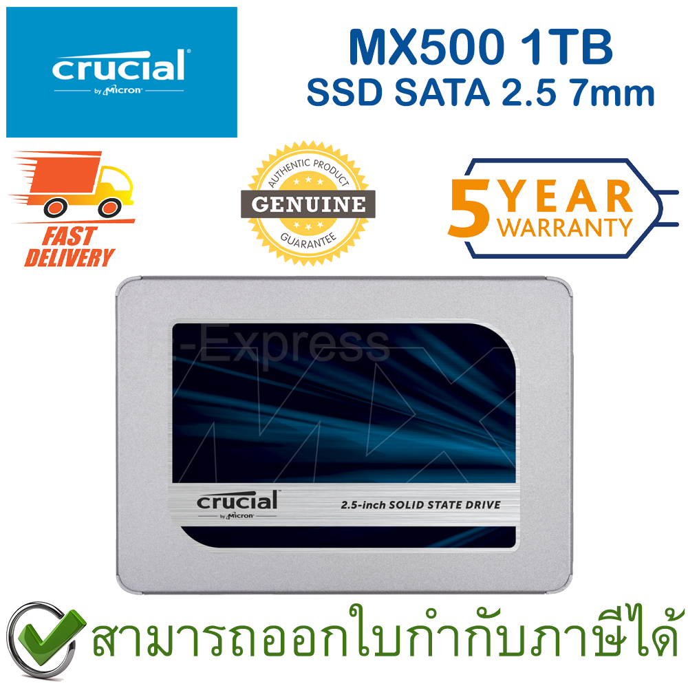 Crucial MX500 SSD 1TB SATA 2.5 7mm เอสเอสดี ของแท้ ประกันศูนย์ 5ปี | Lazada.co.th
