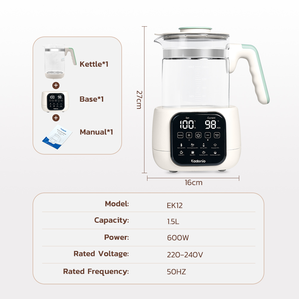 ☜KADONIO Multifunction Health Pot 1.5L Glass Electric Kettle Kitchen Fast Boiling 養生壺 ...