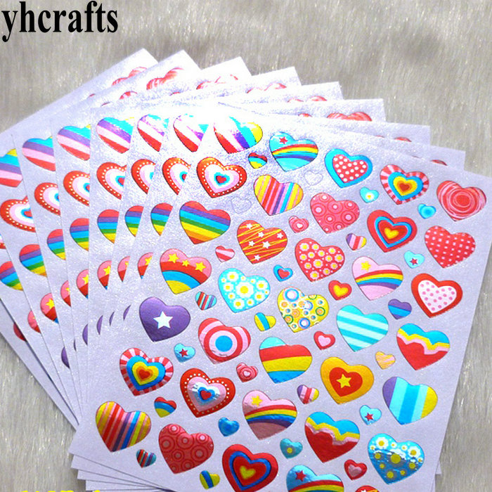 【Hottest Trends】1bag/LOT,Laser heart letter number paper stickers Early ...