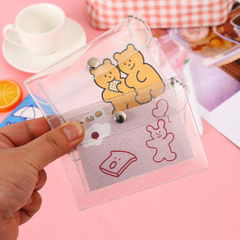 1pcs Transparent PVC Coin Purse with Keyring For Girls Cute Small ...