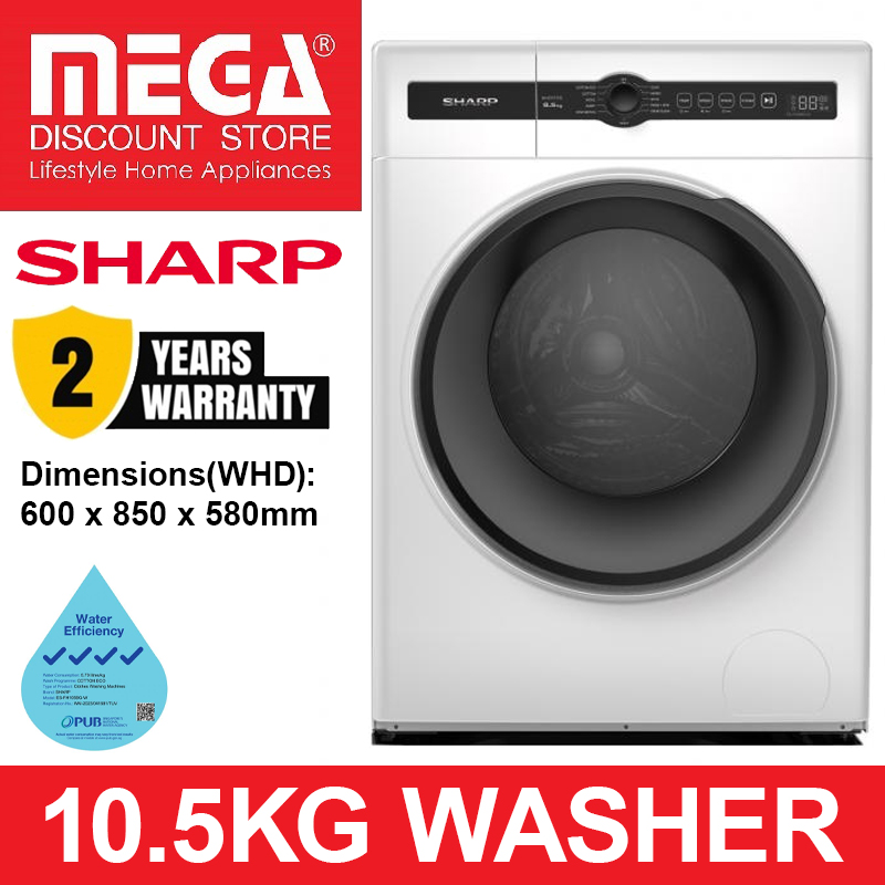 SHARP ES-FH105BG-W 10.5KG FRONT LOAD WASHER | Lazada Singapore